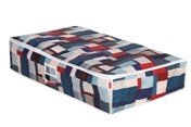 Bedroom / Living Room Checked Collapsible Storage Boxes Daily Clothes Organizer