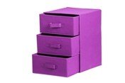 Modern Purple Closet Sweater Organizer , 3 Drawer Organizer For Clothes