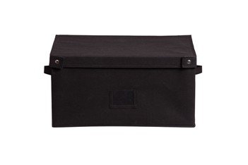 Light Weight Black Foldable Non Woven Storage Boxes With Hard Board