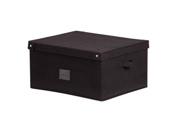 Light Weight Black Foldable Non Woven Storage Boxes With Hard Board