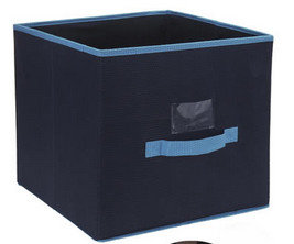Classic Non Woven Cube Foldable Storage Box Fabric Cube Storage Bin With Name Label