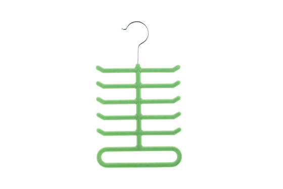 Functional Colorful Flocked Tie And Belt Hanger For Closet Organization