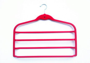 4 Staggering Racks Velvet Anti Slip Trouser Hangers Multiple Clothes Hangers