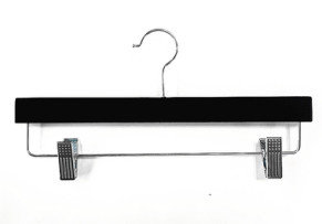 Simple Multifunctional Flocked Velvet Trouser Hangers With Hook 340 * 175 * 12 mm