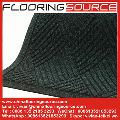 Embossed Waherhog Entrance Mat Rubber Backing Polypropylene Fiber Water hold Door mat