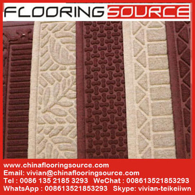 Embossed Waherhog Entrance Mat Rubber Backing Polypropylene Fiber Water hold Door mat