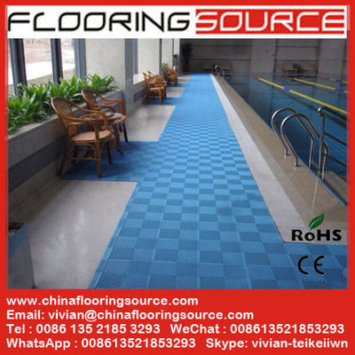 Interlocking PVC Swimming Pool Mat Non silp safety mat Locker Room Mat Drain Water Mat