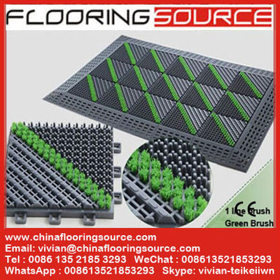 Interlocking dust control floor mats brush scraper stop dirt door mat