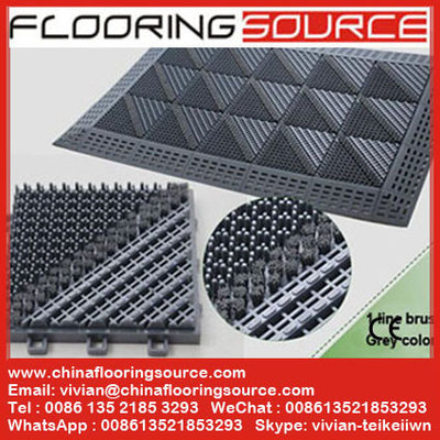 Interlocking dust control floor mats brush scraper stop dirt door mat