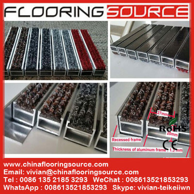 Commercial Aluminum Entrance Mats for Public Buildings Aluminum Profile with Carpet Scraper mat for indoor and outdoor