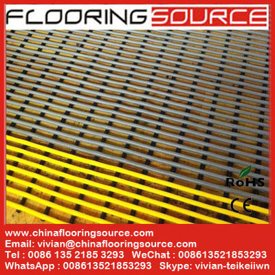 Non slip floor mat surround swimming pool PVC tubes open grids self draining water wet areas anti-fatigue barefoot mat