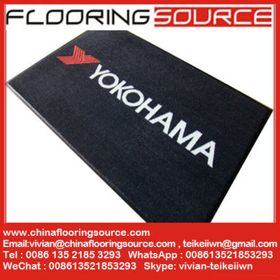 Nylon fiber rubber back printed carpet logo mat custom size and color
