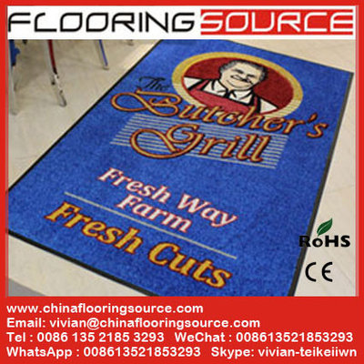 Customized Entrance Nylon Logo Floor Mat Logo NBR Rubber backing