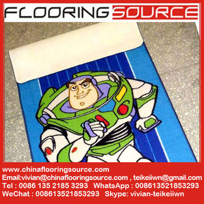 Nylon Loop Pile Latex Back Chromojet Printing Kids Playing Rugs