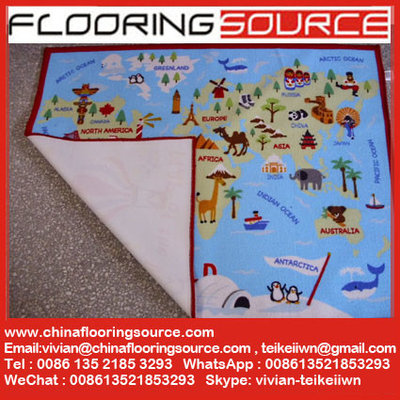 Nylon Loop Pile Latex Back Chromojet Printing Kids Playing Rugs