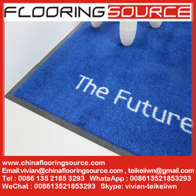 Personalized printed logo mat entrance door mat nylon fiber anti-slip rubber backing Inject Printing indoor and outdoor