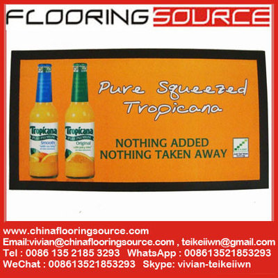 Full colour promotional printed bar runners with nitrile rubber non-slip backing knitted polyester top