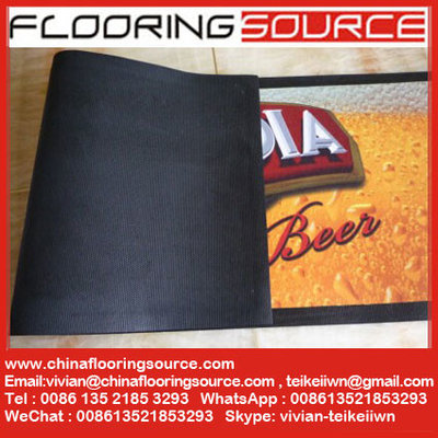 Full colour promotional printed bar runners with nitrile rubber non-slip backing knitted polyester top