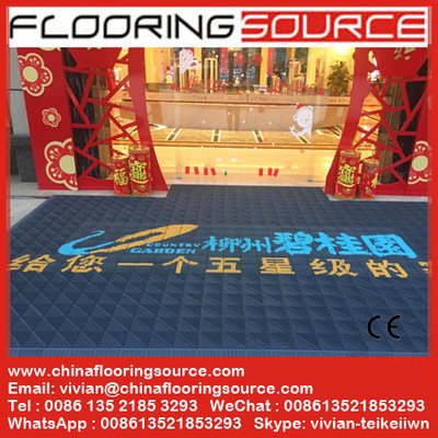 Heavy duty entrance logo mat EVA base nylon brush sweep dirt scrape snow drain rain water
