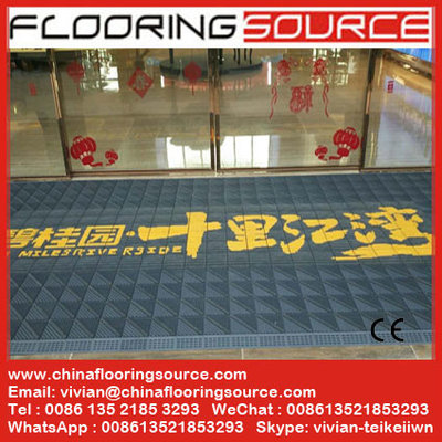 Heavy duty entrance logo mat EVA base nylon brush sweep dirt scrape snow drain rain water