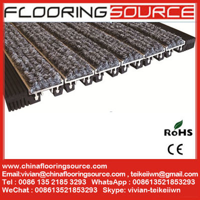 Aluminum Entrance Barrier Matting Shopping Mall Entrance Carpeting Aluminum Frame with Carpet Surface Entrance Area Mats