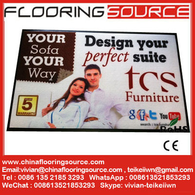 Custom Printed Logo Carpet Custom Logo Mats Polyester Fiber Rubber Backing Strong Water Absorption Sweep Dirt Non Slip
