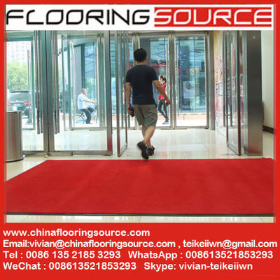 Carpet Entrance Floor Mat Nylon Pile PVC Backing Red Color Custom Size Scrape Dirt Absorb Water Anti-slip
