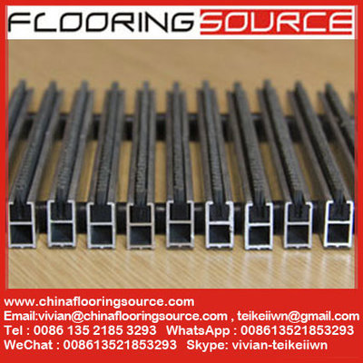 Aluminum Frame Brush Insert Outside Heavy Duty Dust Control Entrance Mat 20mm depth Black Grey