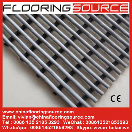 Non slip floor mat surround swimming pool PVC tubes open grids self draining water wet areas anti-fatigue barefoot mat