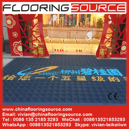 Heavy duty entrance logo mat EVA base nylon brush sweep dirt scrape snow drain rain water
