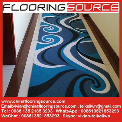Vinyl Printed Coil Floor Mat with anti slip backing or without backing to dry quickly and resist mildew