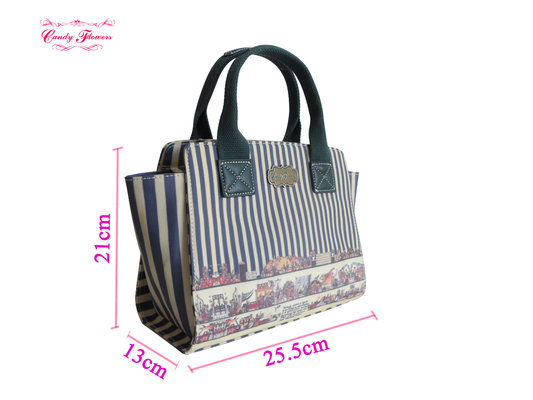 Waterproof Medium Size Digital Printed Bags , Vintage Floral Printed Canvas Bag