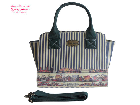 Waterproof Medium Size Digital Printed Bags , Vintage Floral Printed Canvas Bag