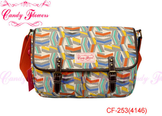 One Shoulder Cross Body Girls Messenger Bags With Geometric Figures