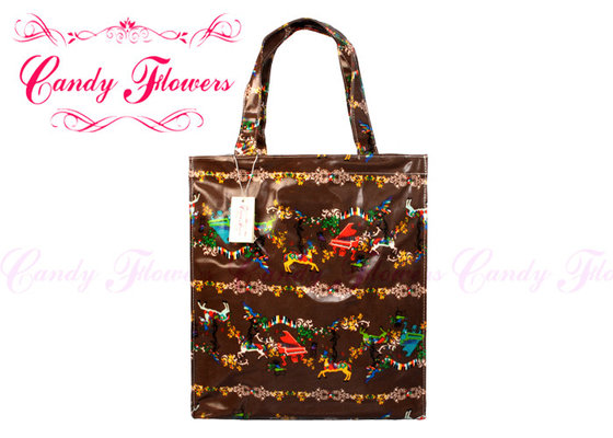 Vintage Waterproof PVC Printed Reusable Shopping Bags Wood Horse Pattern