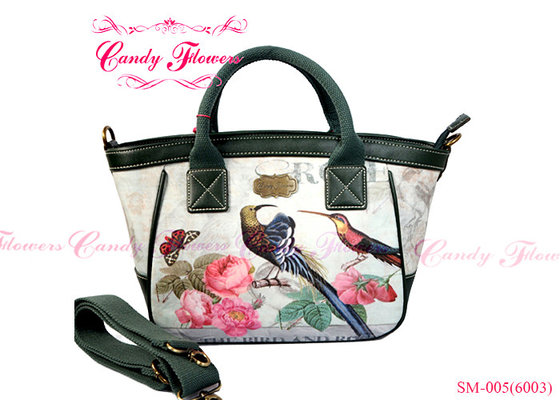 Black White Floral Digital Print Bags Environmentally Friendly