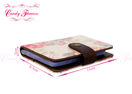 Pink Vintage Waterproof Floral Canvas Bag Credit Card Holders Wallets Eco friendly