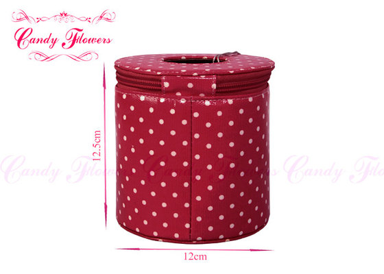 Home Cute tissue holder Canvas Storage Boxes , Red and white polka dot
