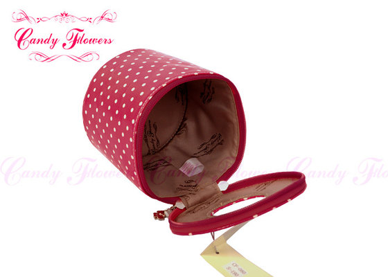 Bathroom Canvas Storage Boxes , Red White Polka Dot Cute Tissue Holder