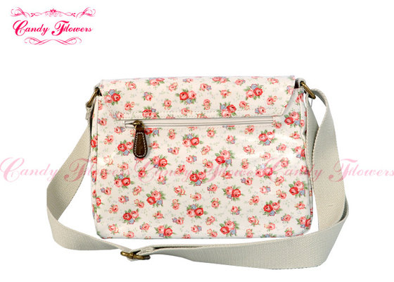 Beauty White Floral Print Girls Messenger Bags Waterproof Cloth