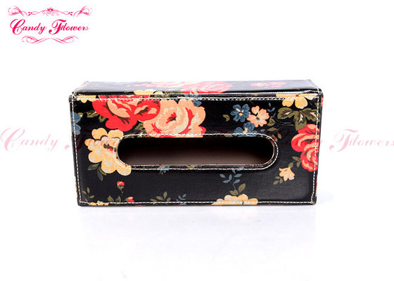 Elegant toilet tissue holder Canvas Storage Boxes with Floral Printed