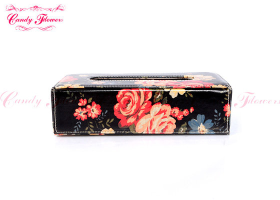 Elegant toilet tissue holder Canvas Storage Boxes with Floral Printed