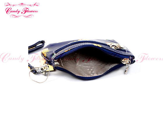 Dark Blue womens Zippered Coin Purse wallet / small coin pouch