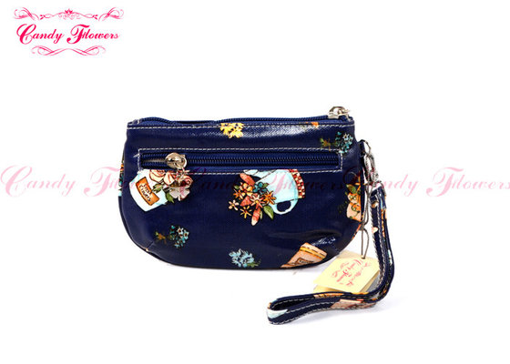Dark Blue womens Zippered Coin Purse wallet / small coin pouch