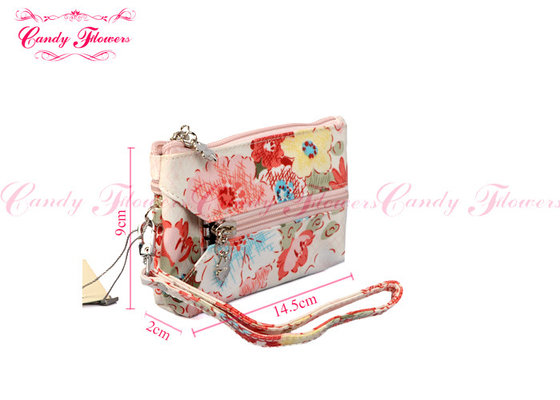 Colorful Flower Zippered Coin Purse ladies money purse PVC Waterproof
