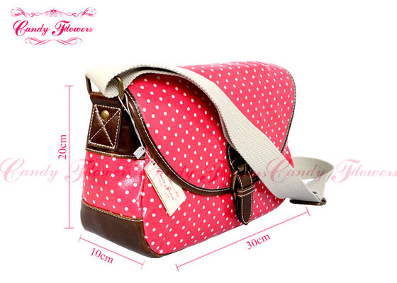 Elegant Single Shoulder Red and White polka dot bag Customized