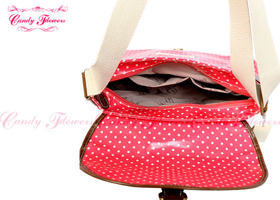 Elegant Single Shoulder Red and White polka dot bag Customized