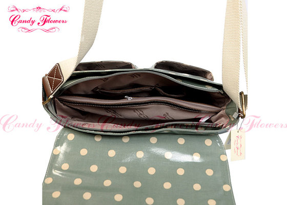 Green and Pink polka dot crossbody bag , cute messenger bags for women