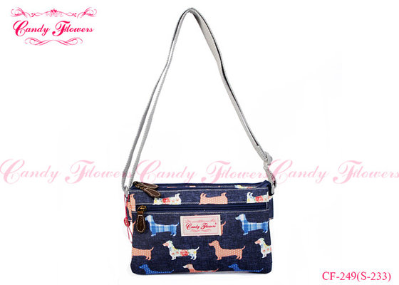 Lovely Girls Girls Messenger Bags Dogs Pattern PVC Weatherproof Canvas