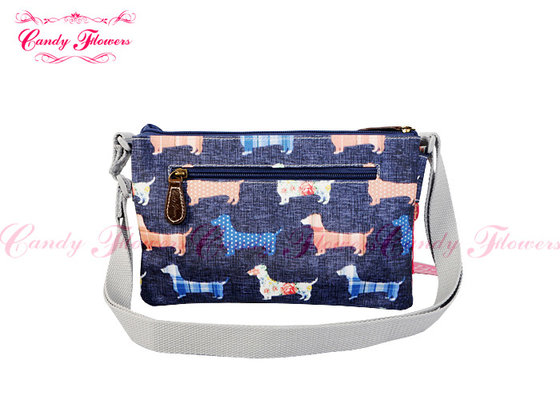 Lovely Girls Girls Messenger Bags Dogs Pattern PVC Weatherproof Canvas